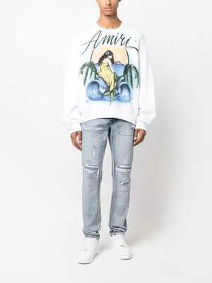 Amiri Mermaid Logo-print Crew-neck Sweatshirt
