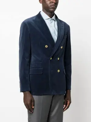 Brunello Cucinelli Double-breasted Velvet Blazer