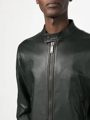 Dsquared2 Dark Leather Biker Jacket