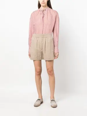 Brunello Cucinelli Striped Blouse With Pussy-bow Collar