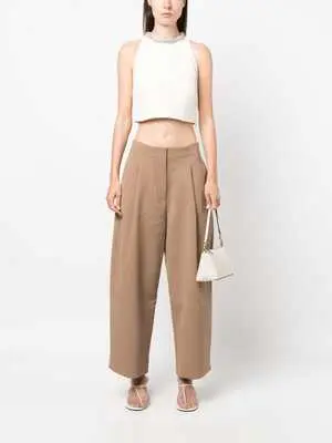 Sandro Dorine Crystal-embellished Cropped Top