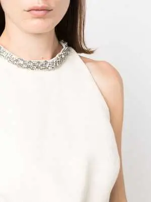 Sandro Dorine Crystal-embellished Cropped Top