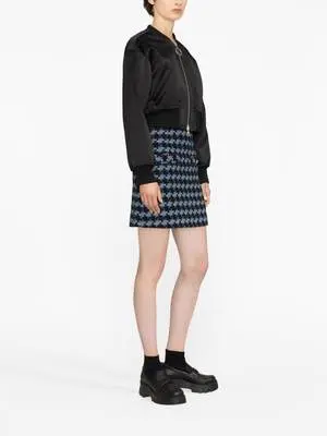 Sandro Houndstooth Tweed Mini Skirt - Blue