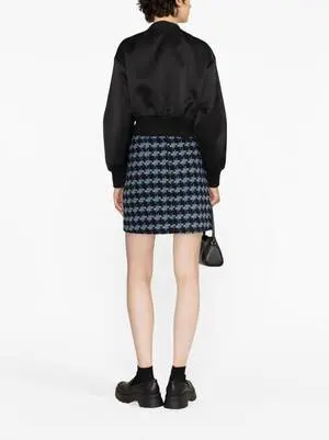 Sandro Houndstooth Tweed Mini Skirt - Blue