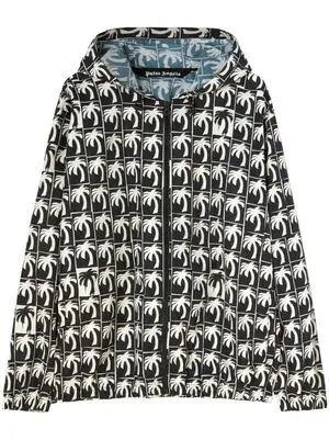 Palm Angels Palm Tree Print Hooded Jacket