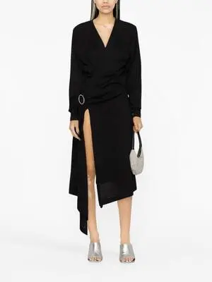 Attico Front-slit Wrap Dress