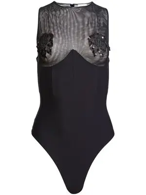 FLEUR DU MAL Embellished Cup Bodysuit