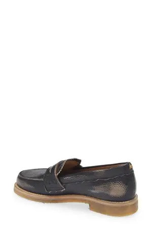 GOLDEN GOOSE Grained Leather Penny Loafer - Black