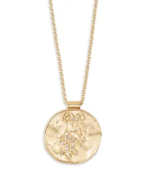 Maje Rhinestone Zodiac Pendant Necklace - Aries