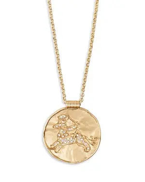 Maje Rhinestone Zodiac Pendant Necklace - Sagittariu