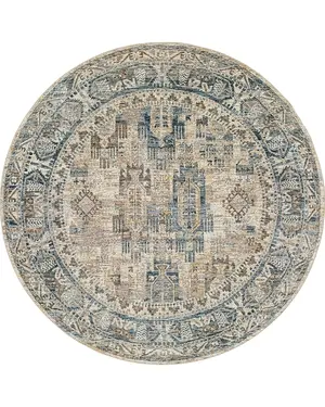 LIVABLISS Mirabel Mbe-2302 Round Area Rug, 7'10 X 7'10 - Navy/cream