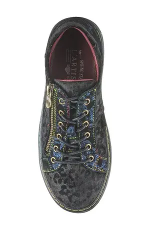 SPRING STEP SHOES Danli Cheetah Print Sneakers - Navy Multi