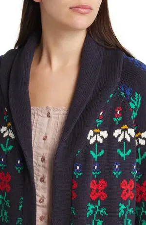 The Great. The Garden Lodge Shawl Collar Open Sweater