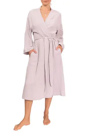 EVERYDAY RITUAL Nora Cotton Gauze Robe - Light Grey