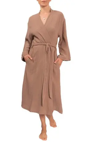 EVERYDAY RITUAL Nora Cotton Gauze Robe Mushroom