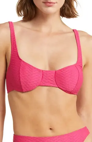 YELLOW THE LABEL Knox Textured Underwire Bikini Top