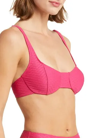 YELLOW THE LABEL Knox Textured Underwire Bikini Top