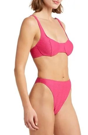 YELLOW THE LABEL Knox Textured Underwire Bikini Top
