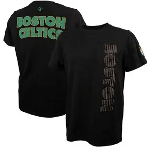 FISLL Boston Celtics 3d Puff Print Sliced Logo T-shirt - Black