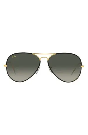 Ray-ban Aviator 58mm Sunglasses - Black/ Gold/ Grey Gradient