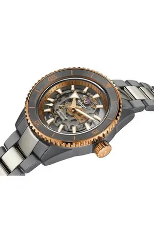 RADO Captain Cook High Tech Ceramic Skeleton Bracelet Watch - Grey