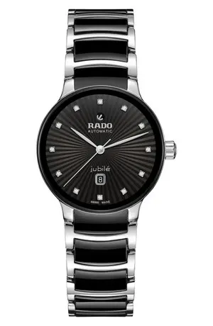 RADO Centrix Diamond Ceramic Bracelet Watch - Black