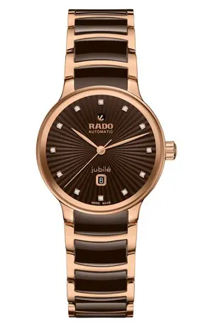 RADO Centrix Automatic Diamond Bracelet Watch - Brown