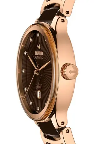 RADO Centrix Automatic Diamond Bracelet Watch - Brown