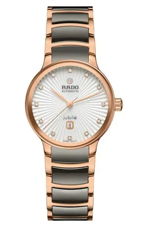 RADO Centrix Automatic Diamond Bracelet Watch - White/ Black