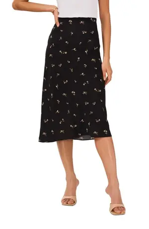 Halogen Floral Pull-on Midi Skirt