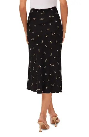Halogen Floral Pull-on Midi Skirt