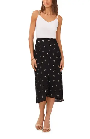 Halogen Floral Pull-on Midi Skirt