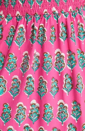 Boden Floral Puff Sleeve Tiered Maxi Dress