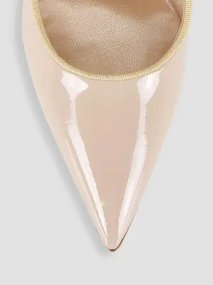Manolo Blahnik Campari 90mm Patent Leather Mary Jane Pumps - Beige