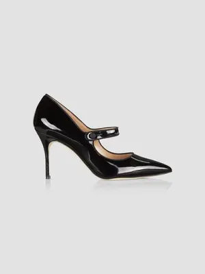 Manolo Blahnik Campari 90mm Patent Leather Mary Jane Pumps Black