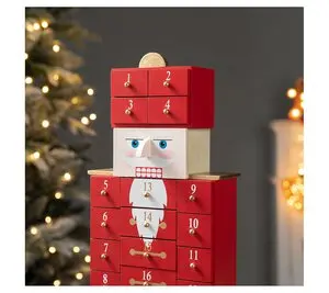 GLITZHOME 17.25h Christmas Nutcracker Countdown Calendar