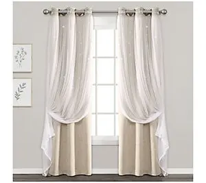 LUSH DECOR Star Sheer Blackout Panels 38x95 Set Lush De Cor - One-color