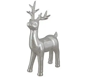 NORTHLIGHT 14' Metallic Silver Standing Reindee Decor