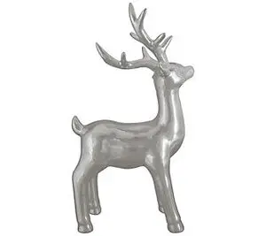 NORTHLIGHT 14' Metallic Silver Standing Reindee Decor