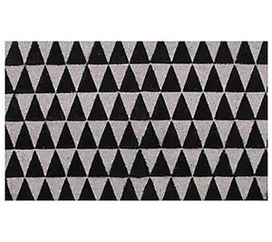 NORTHLIGHT Black & Gray 3d Triangle Print 17' X 29' Doormat - One-color