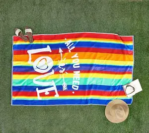 HOME REFLECTIONS As Is Oversized Rainbow Beach Towel - One-color