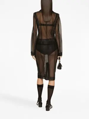 Dolce & Gabbana Sheer Pencil Midi Skirt