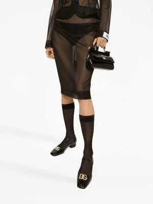 Dolce & Gabbana Sheer Pencil Midi Skirt