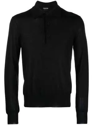 TOM FORD Long-sleeve Knitted Polo Shirt