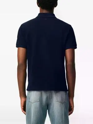 AMI Paris De Coeur Embroidered-logo Polo Shirt - Blue