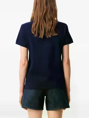 AMI Paris De Coeur Embroidered-logo Polo Shirt - Blue