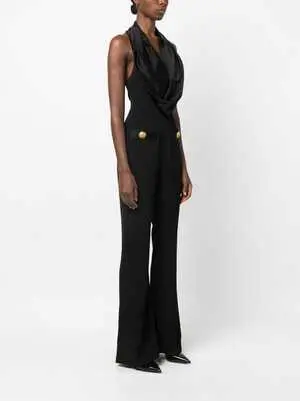 Balmain Off-shoulder Sleeveless Jumpsuit