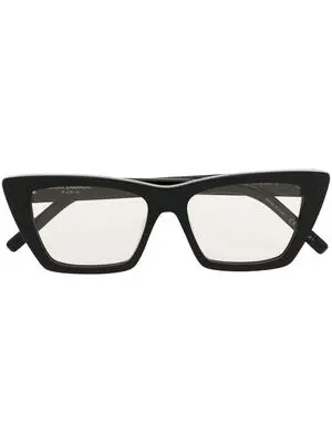 Saint Laurent Logo Cat-eye Sunglasses - Black