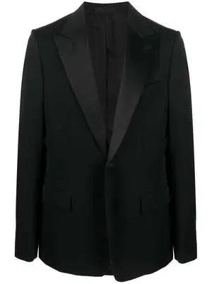 LANVIN Single-breasted Wool Tuxedo Jacket - Black