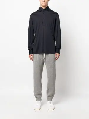 Brunello Cucinelli Drawstring Cashmere Track Pants - Grey